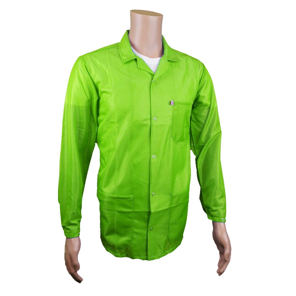 High Visibility Yellow ESD Jackets: Lapel Collar, Three Snap Adjustment ...