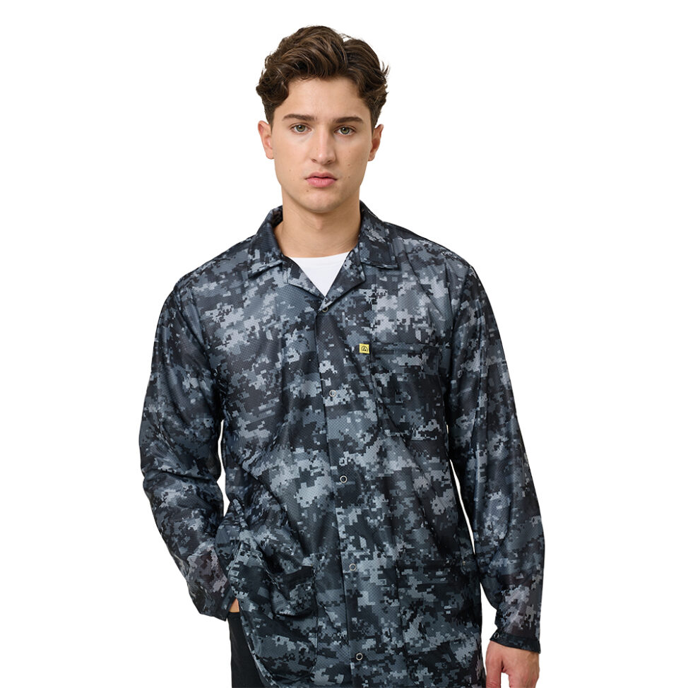 Gray Camouflage ESD Jacket - Anti-Static ESD Products | Transforming Technologies