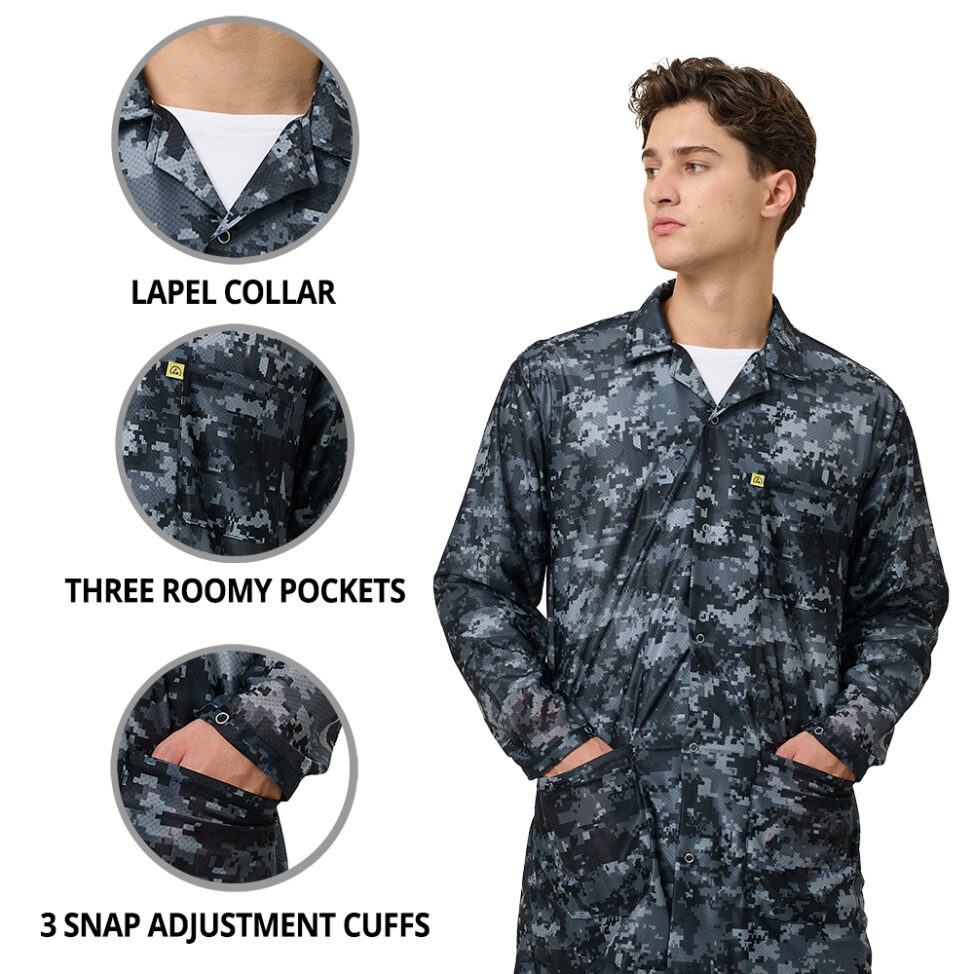 Gray Camouflage ESD Jacket - Anti-Static ESD Products | Transforming ...